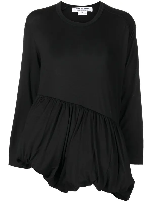 Comme Des Garçons Gathered-hem Blouse