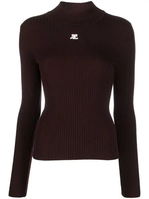 COURREGES Reedition Ribbed Sweater - Brown