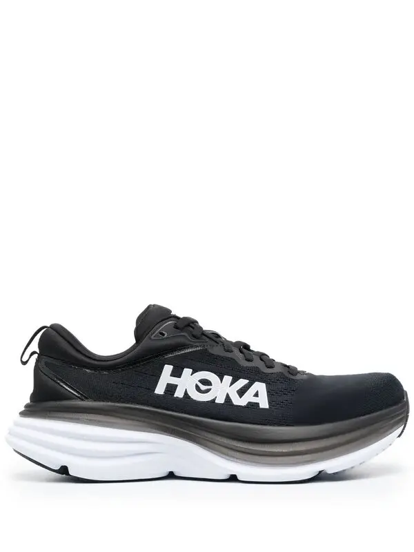 Hoka Bondi Lace-up Sneakers - Black
