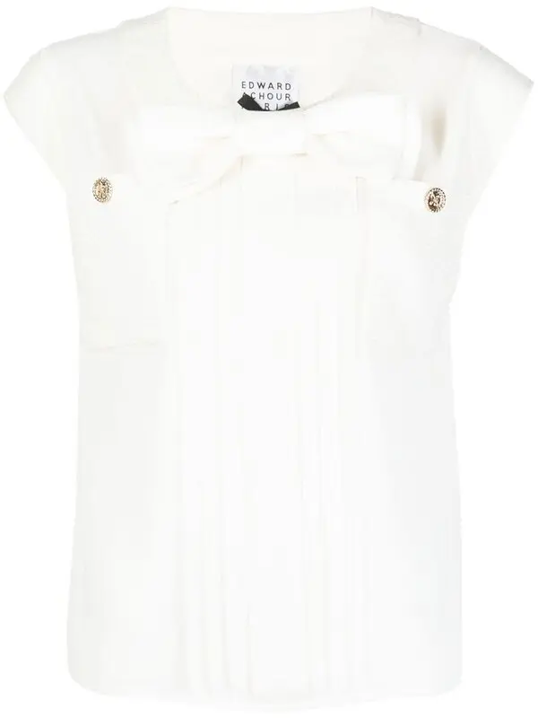 EDWARD ACHOUR PARIS Bow-detail Top - White
