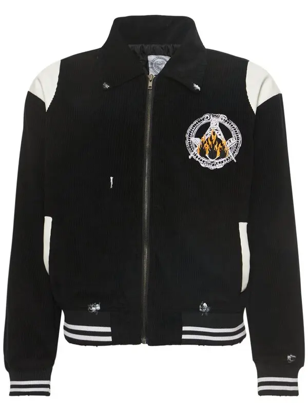 Someit H.M Vintage Corduroy Varsity Jacket In Black - 60% Off 