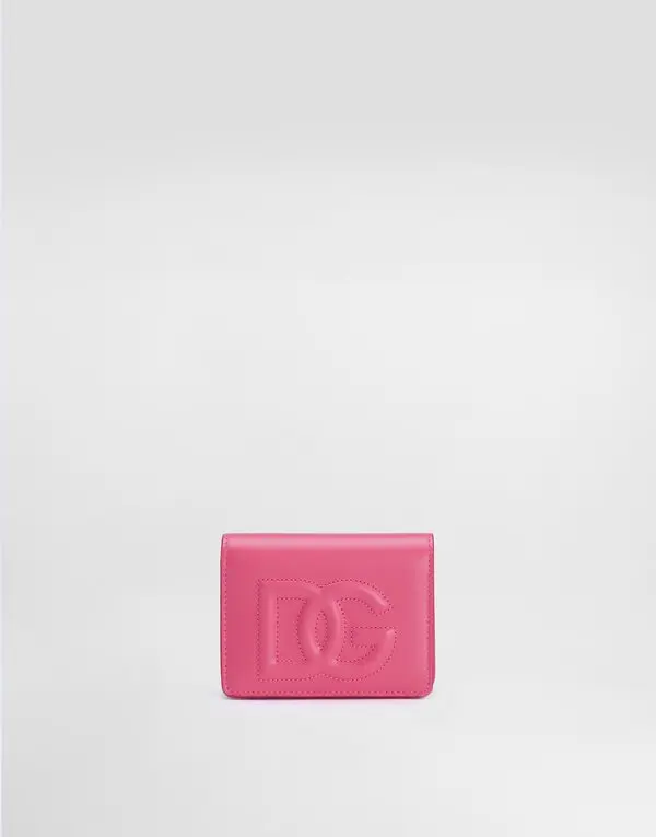 Dolce & Gabbana Calfskin Wallet With Dg Logo - Lilac