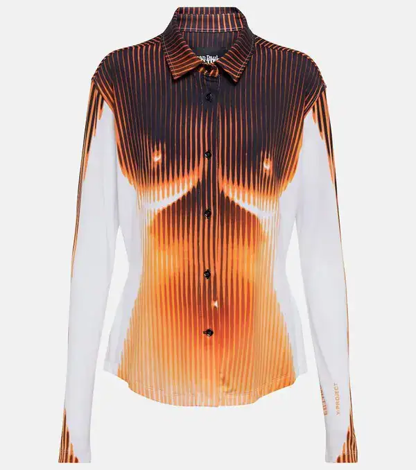 Y/Project X Jean Paul Gaultier Body Morph Shirt In Black - 40% Off