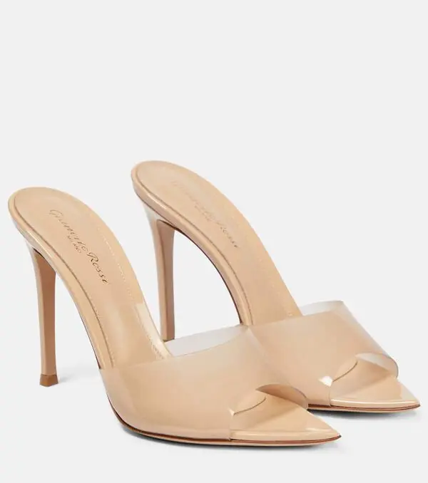 GIANVITO ROSSI Elle 105 Tpu And Patent Leather Mules - Neutrals
