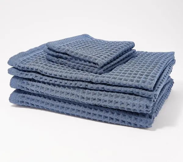 KARASTAN As Is Luxury 100% Cotton 6pc Waffle Towel Set By