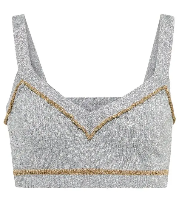 Rabanne Metallic Knit Crop Top