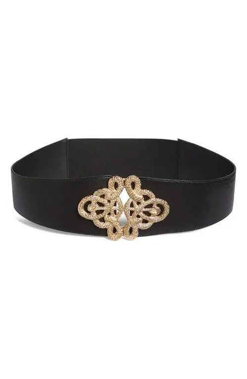 Raina Christian Snake Leather Corset Belt - Black