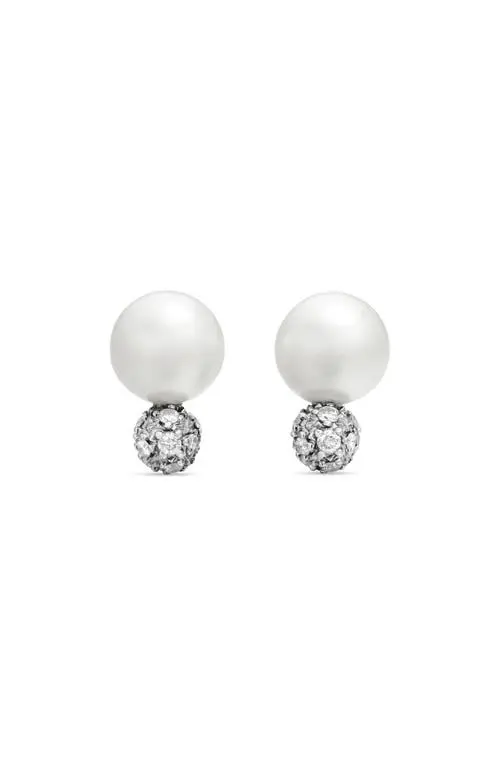 David Yurman Pearl & Pavé Solari Stud Earrings