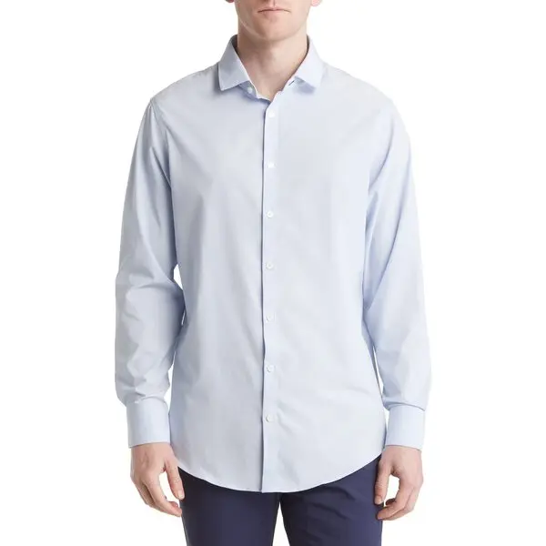 Mizzen+main Leeward Trim Fit Solid Performance Button-up Shirt