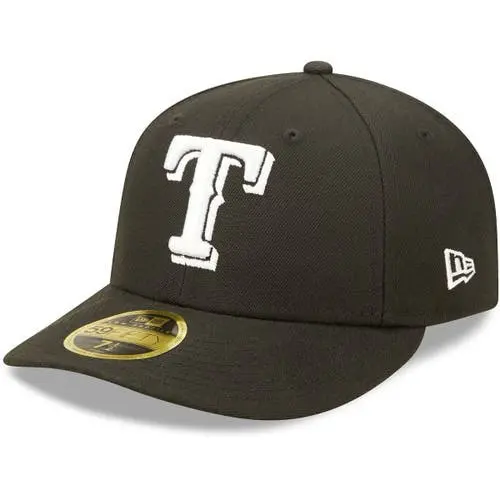 New Era Texas Rangers & White Low Profile 59fifty Fitted Hat - Black ...