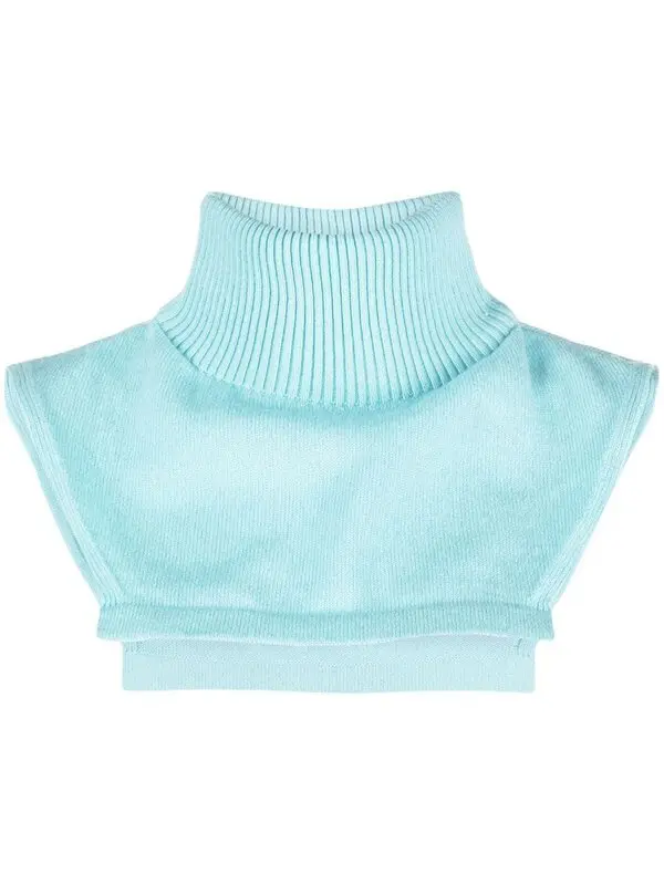 BARRIE Cut-out Cashmere Collar - Blue