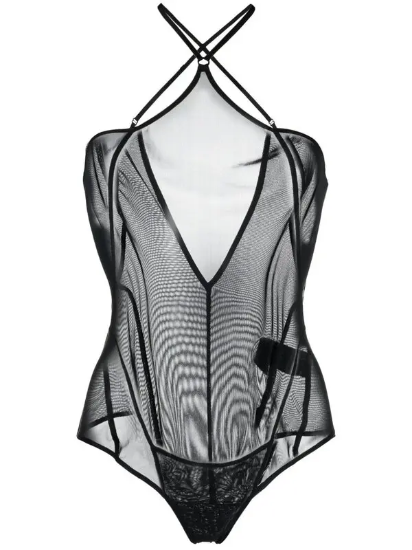 KNWLS Celest Semi-sheer Halterneck Body