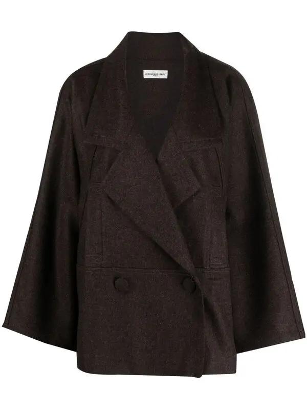 Veronique Leroy A-line Double-breasted Blazer - Brown