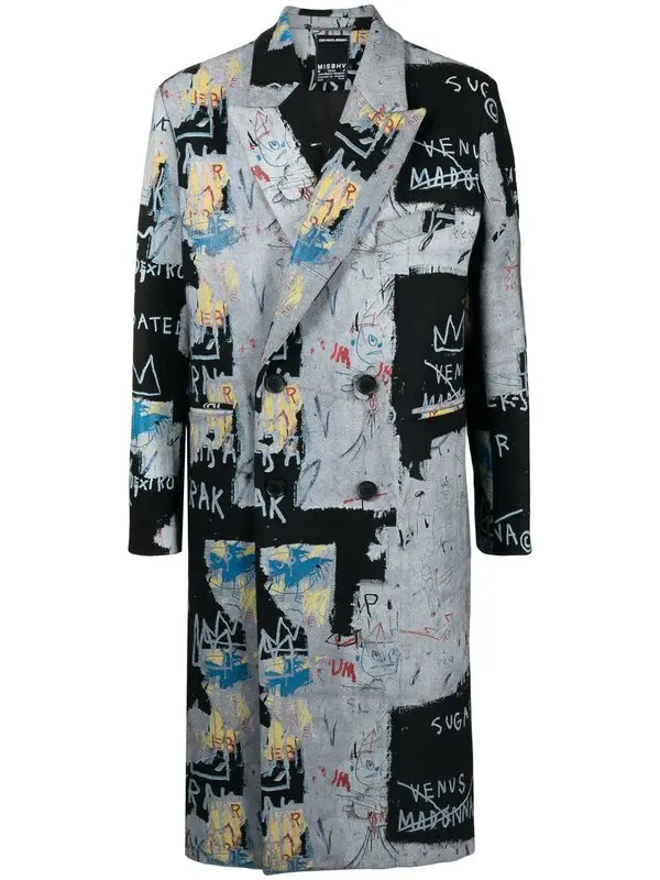 MISBHV Graphic-print Double-breasted Coat