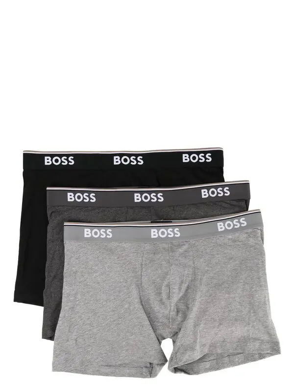Hugo Boss Logo-waistband Boxers Set Of 3 - Grey