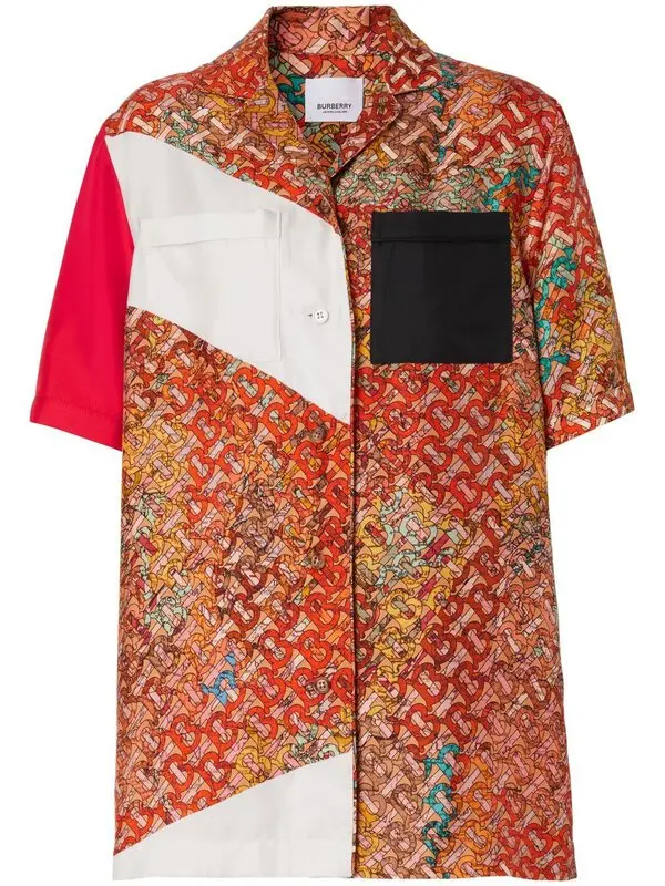 Burberry Monogram-print Silk Shirt