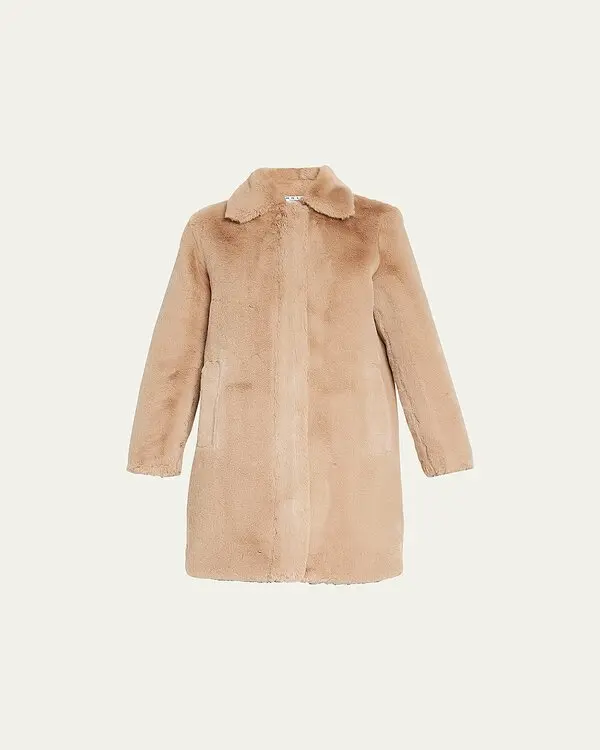 Akris Faux-fur Collared Coat - Malt