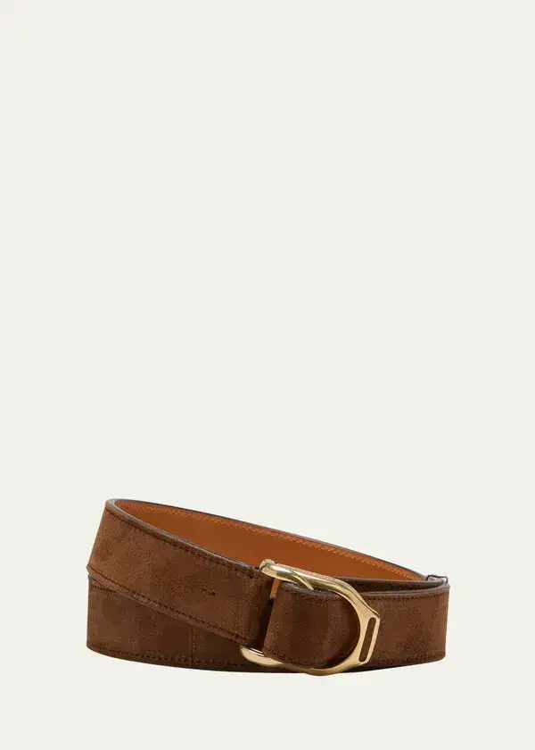 Ralph Lauren D-ring Leather Belt, 38mm - Chestnut | Editorialist