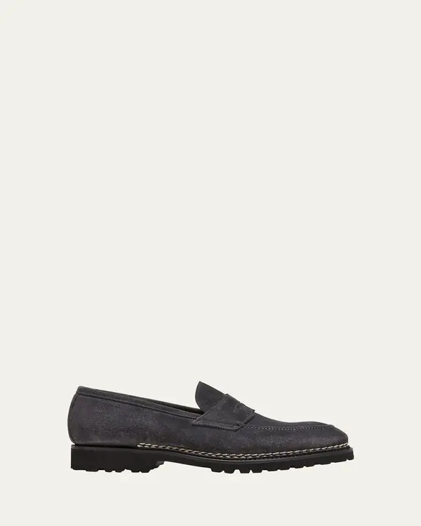 Bontoni Principe Lug Sole Penny Loafers - Graphite