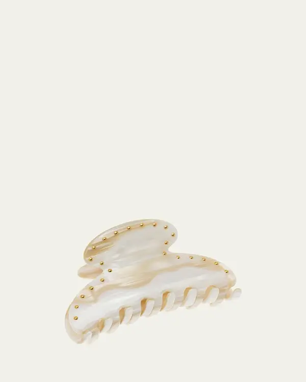 France Luxe Studded Couture Jaw Clip - Alba/gold