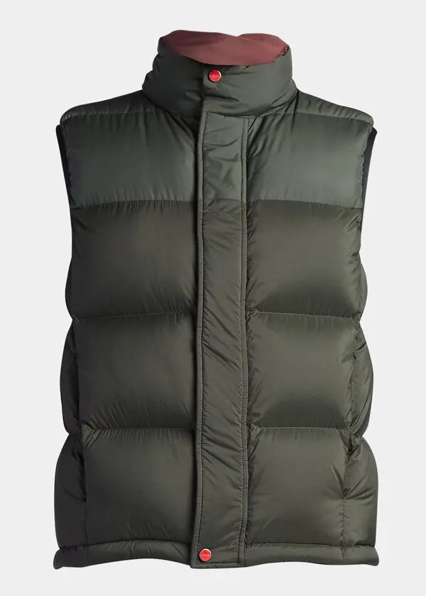 Buy Kiton Quilted Nylon Zip Puffer Vest - Green At 49% Off | Editorialist