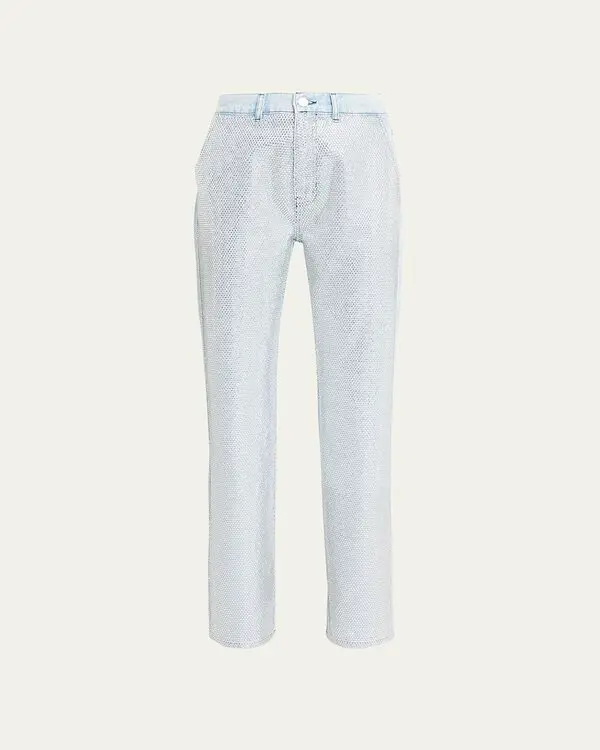 Frame Le Jane High Rise Straight Rhinestone Jeans - Glitz | Editorialist