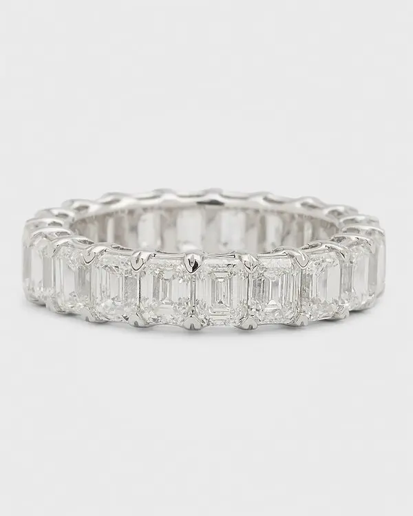 Neiman Marcus 18k White Gold Diamond Eternity Band Ring - Noclr