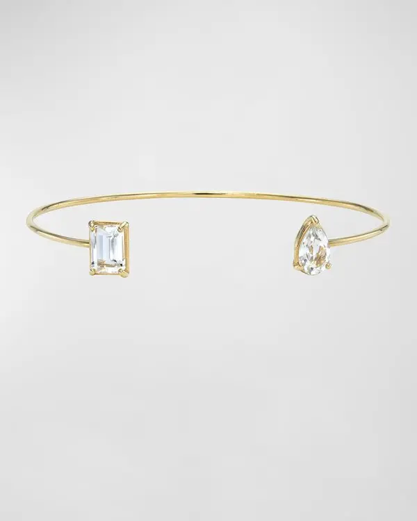 ZOE LEV White Topaz Toi Et Moi Cuff Bracelet
