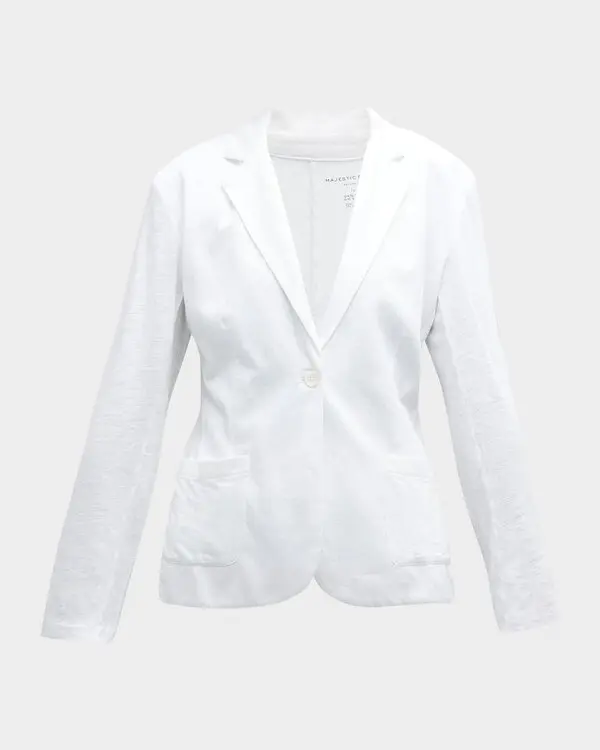 Majestic Filatures French Terry One-button Blazer - Blanc
