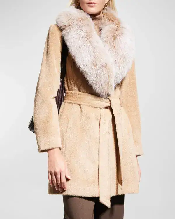 Fox Fur Sofia Cashmere Coat With Fur Collar Sofia Cashmere Fox Fur