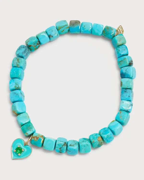 SYDNEY EVAN Enamel Heart Turquoise Bracelet