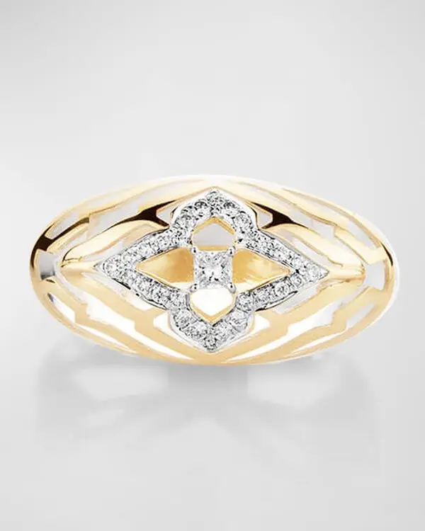 FARAH KHAN ATELIER 18k Yellow Gold, Diamond, And Ceramic Ring - One-color