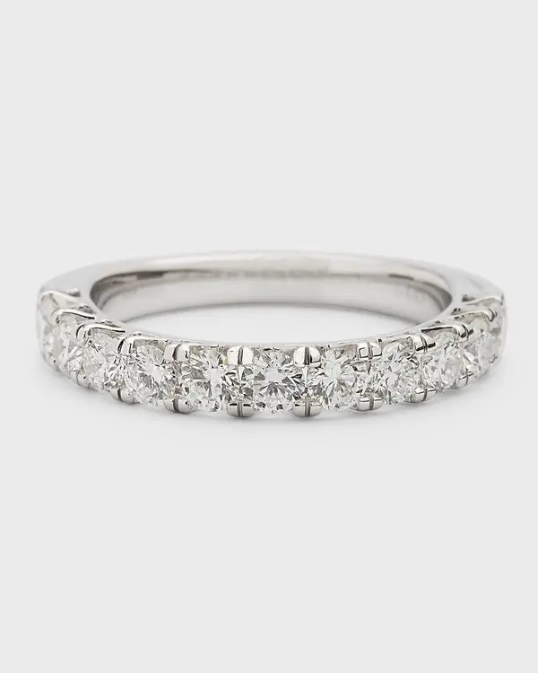 Neiman Marcus 18k White Gold Round Band Ring - Diamond