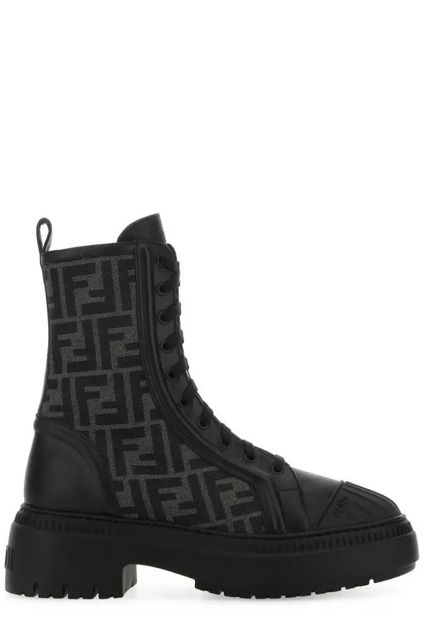 Fendi Domino Combat Boots - Nero | Editorialist