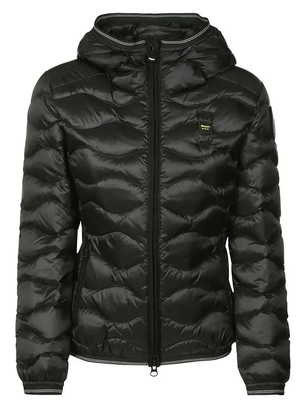 BLAUER Logo Detail Quilted Jacket - Black | Editorialist