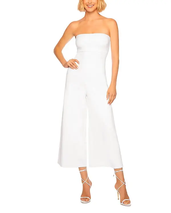 Susana Monaco Strapless Cropped Wide Leg Jumpsuit - Sugar