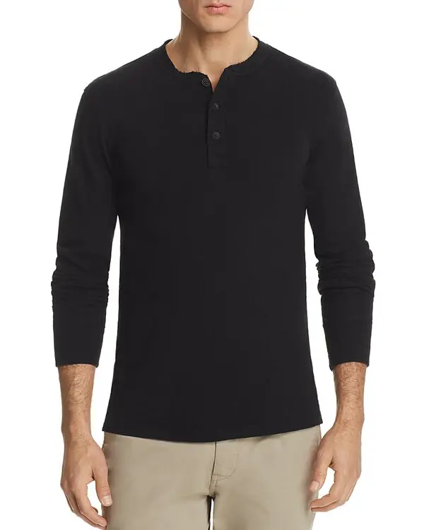 Rag & Bone Classic Flame Henley Tee - Jet Black