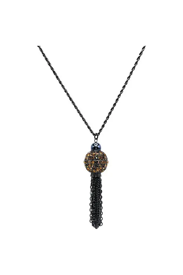 KENNETH JAY LANE Vintage Disco Ball Tassel Necklace - Natural