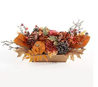 SAFAVIEH Faux 25' Peony & Pumpkin Potted Arrang Ement