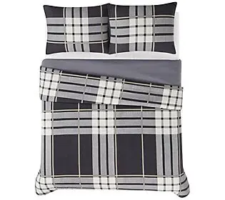 TRULY SOFT Milo Plaid King 3 Piece Flannel Comforter Set