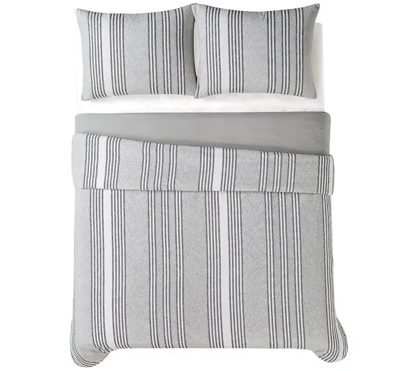 TRULY SOFT Kiel Stripe Full/queen 3 Pc Flannel Omforter Set