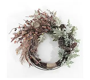 SAFAVIEH Faux 23.3' Berry & Eucalyptus Semi-wre Ath