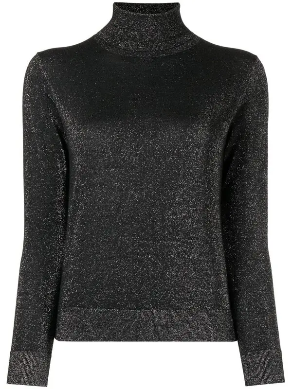 N.peal Metallic-thread Rollneck Jumper