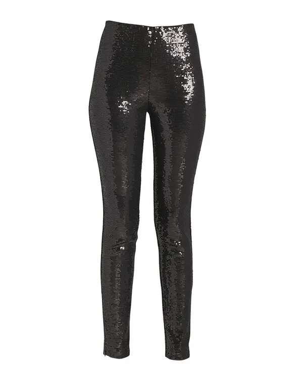 Giorgio Armani Sequin Ankle Leggings - Solid Black