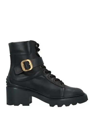 TOD'S Leather Lace-up Ankle Boots - Black