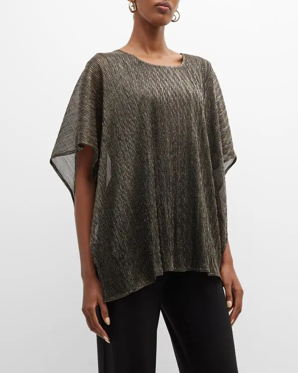 Caroline Rose Metallic Shimmer Caftan Top In Multiblack - 50% Off ...