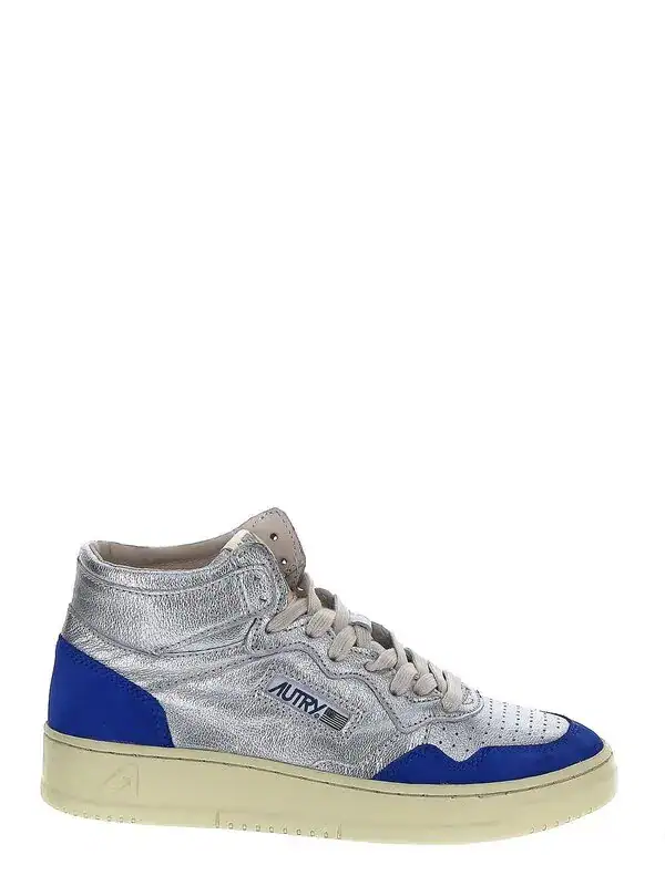 AUTRY Medalist Mid-top Sneaker - Sil/blue | Editorialist