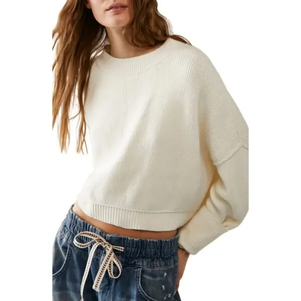 Free People Easy Street Crop Pullover - Moonglow