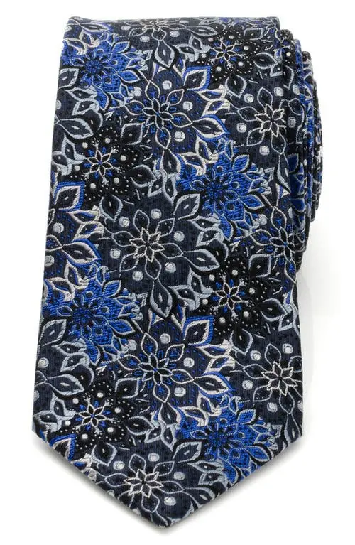 CUFFLINKS, INC. Floral Embroidered Neck Tie - Navy