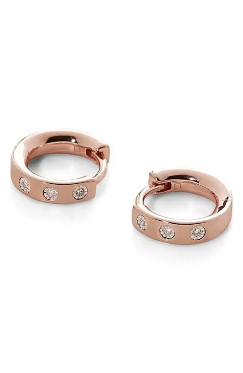 Monica Vinader Fiji Gem Diamond Huggie Hoop Earrings Rp Editorialist